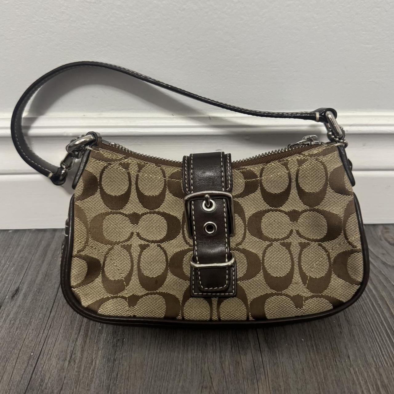 Coach vintage brown mini buckle shoulder bag - 6362 - Depop