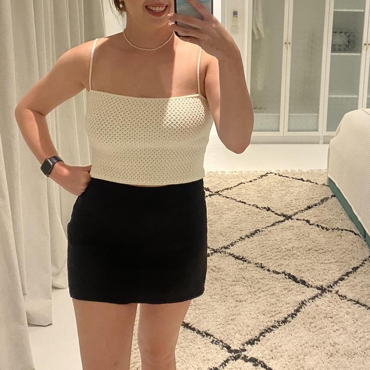 Glasson white crochet backless top -worn twice... - Depop