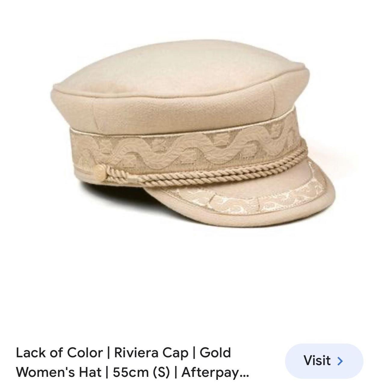 Lack of Colour Riviera Cap in Gold / Cream Size S... - Depop