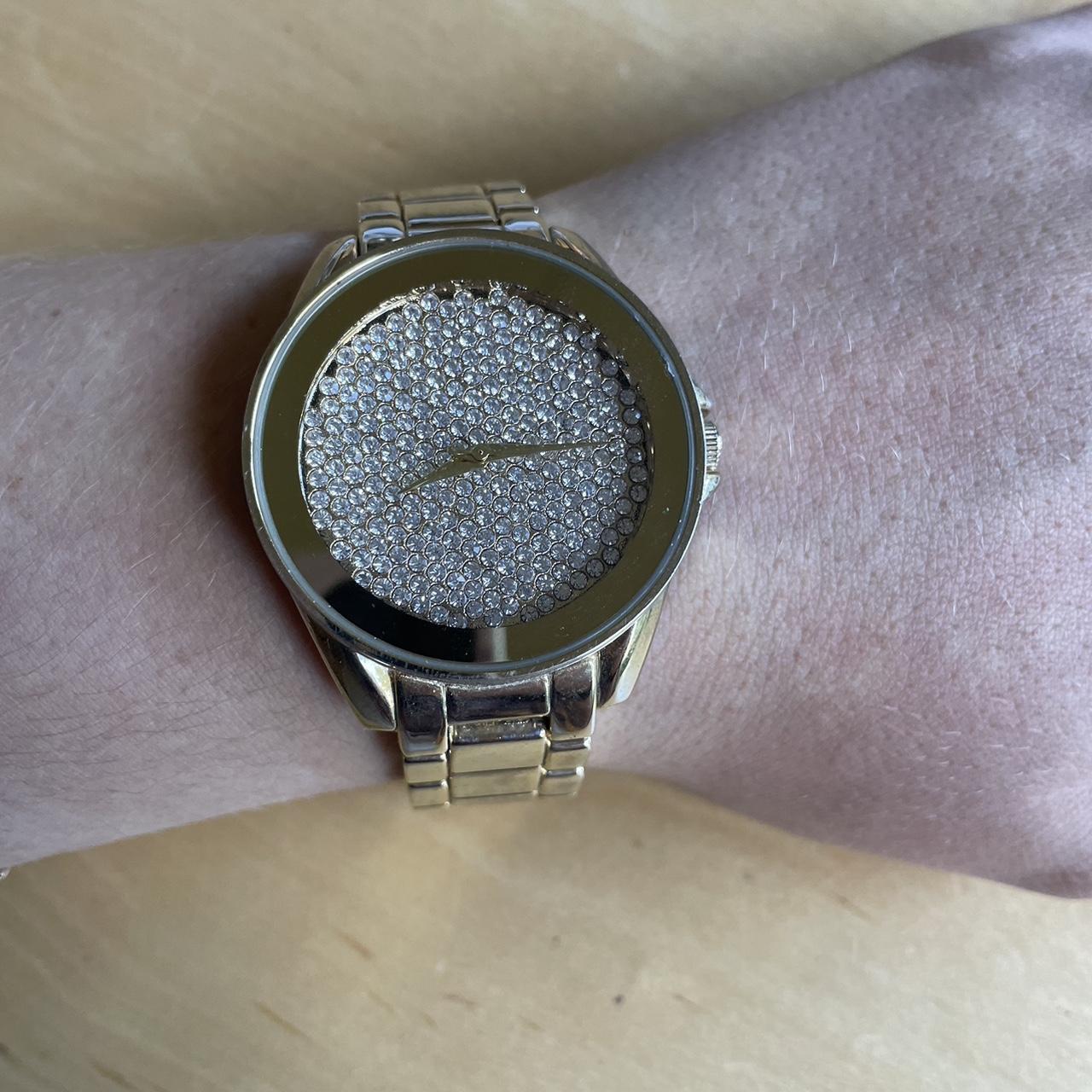 Large blingy watch, not real gold. Quartz face,... | Depop