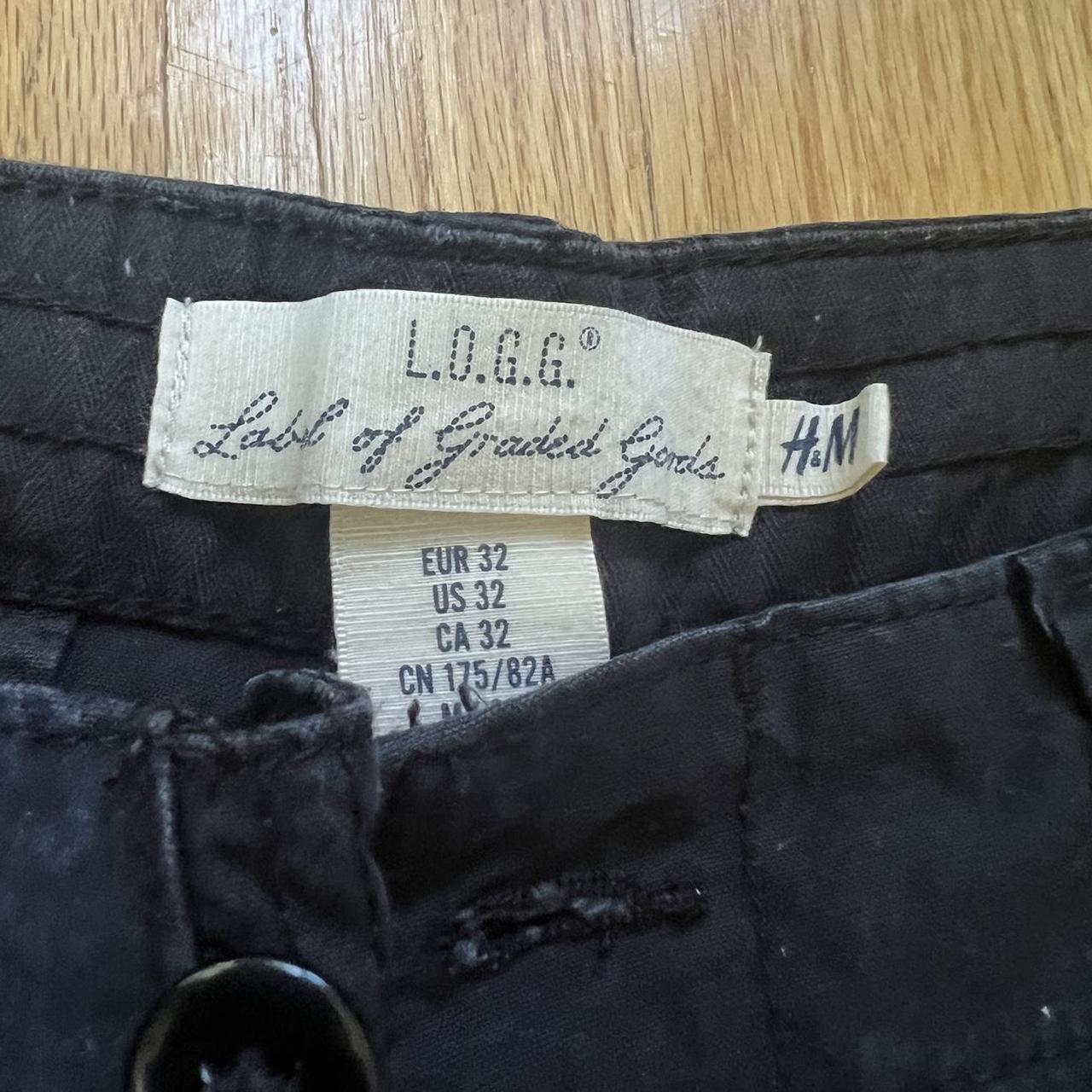 Black khaki cargo pants, size 32, H&M LOGG brand,... - Depop