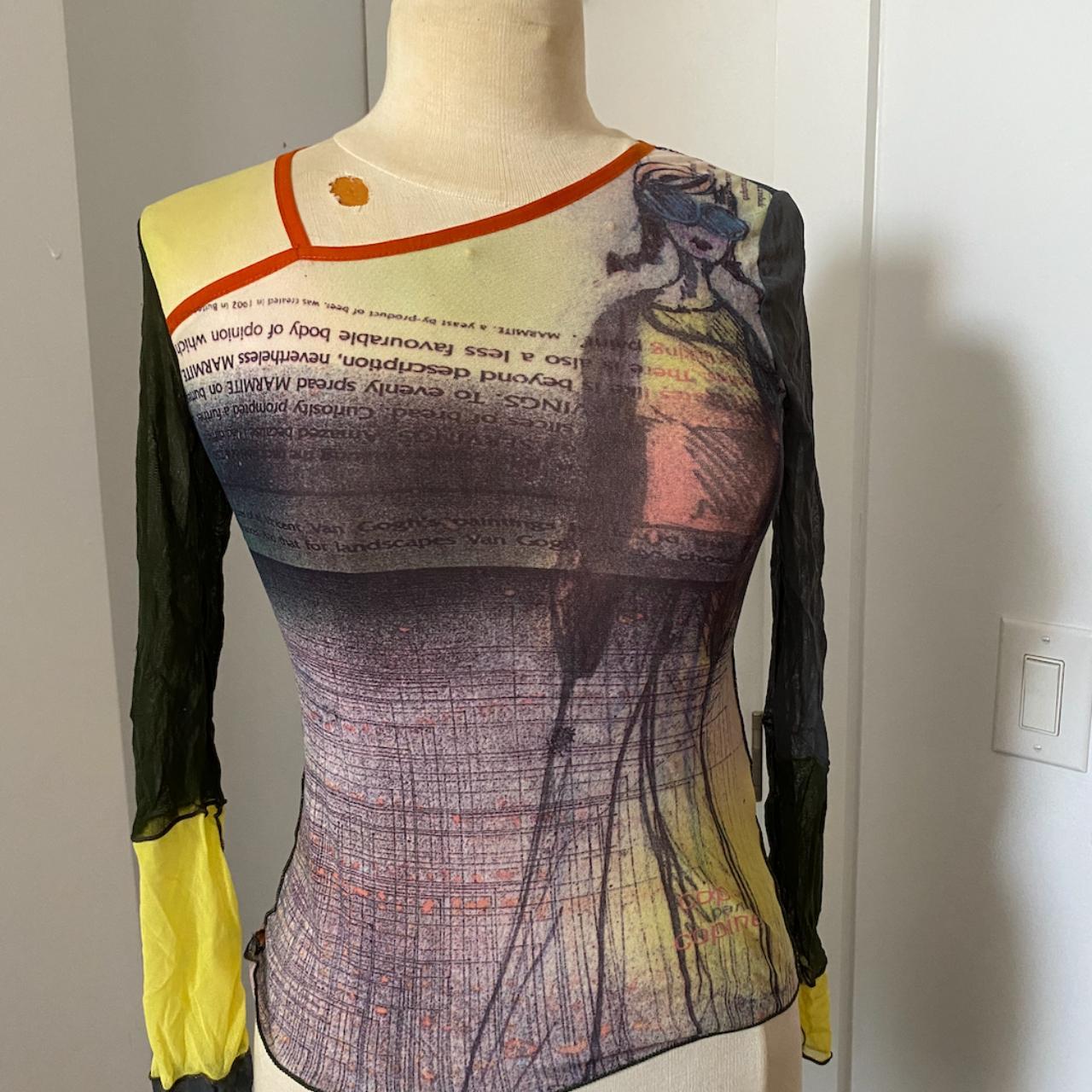 Beautiful and rare vintage Cop Copine Mesh Top Y2K... - Depop