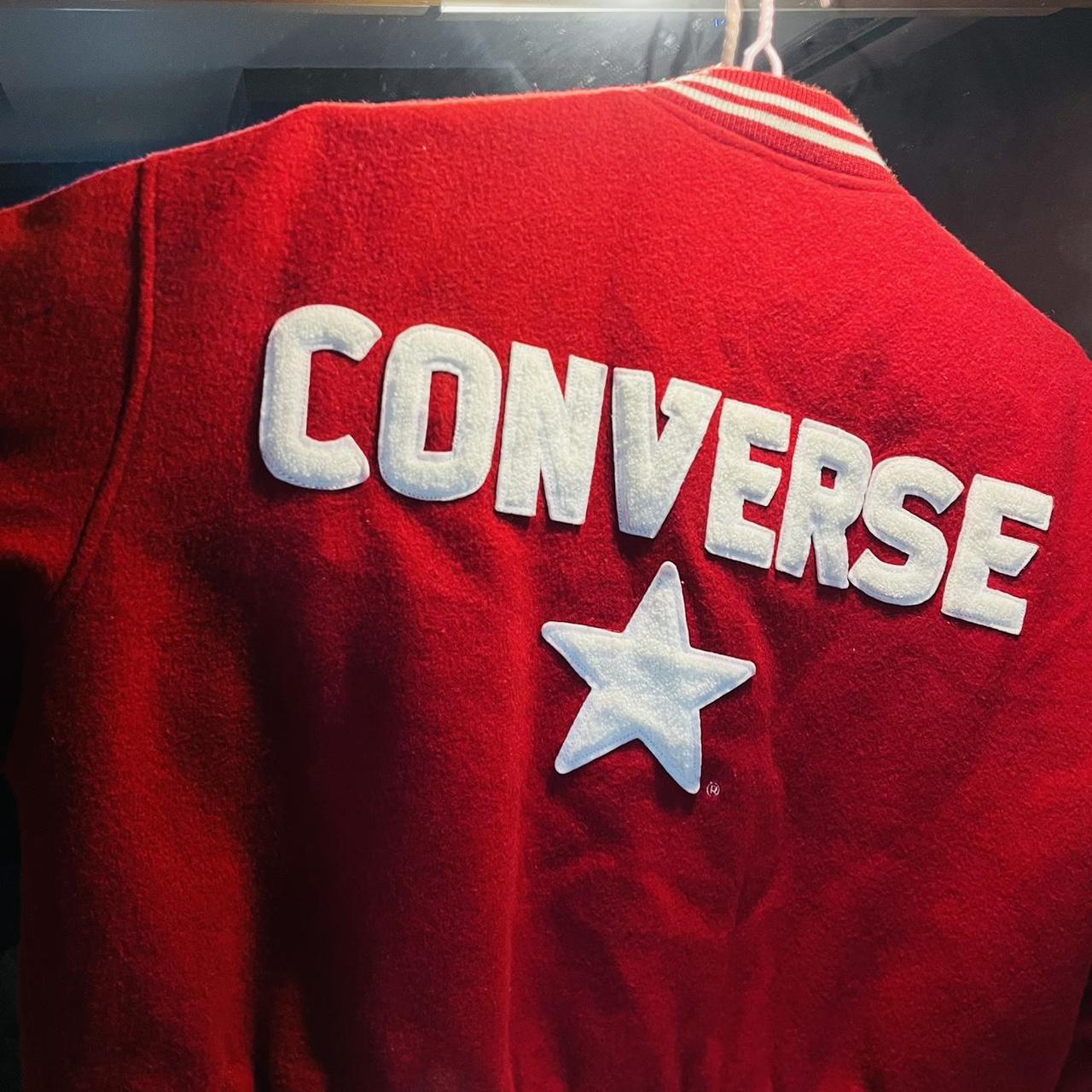 Vintage Converse Cropped Wool Jacket Size -... - Depop