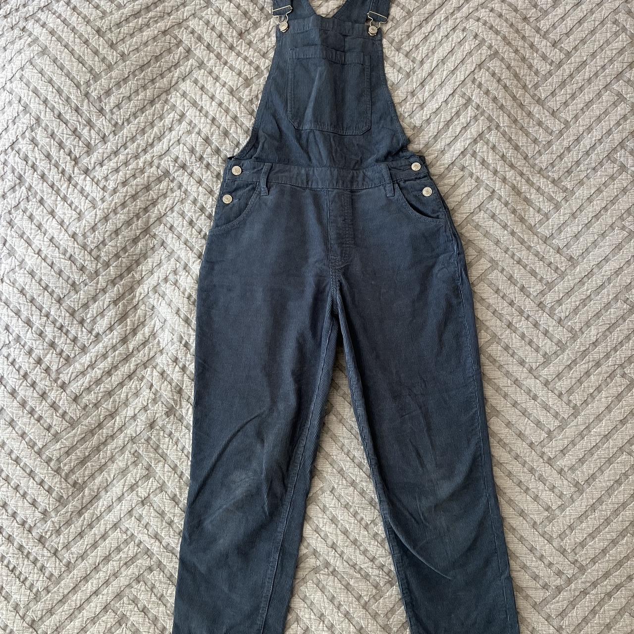 Pacsun dusty blue corduroy overalls Size 26 Good... - Depop