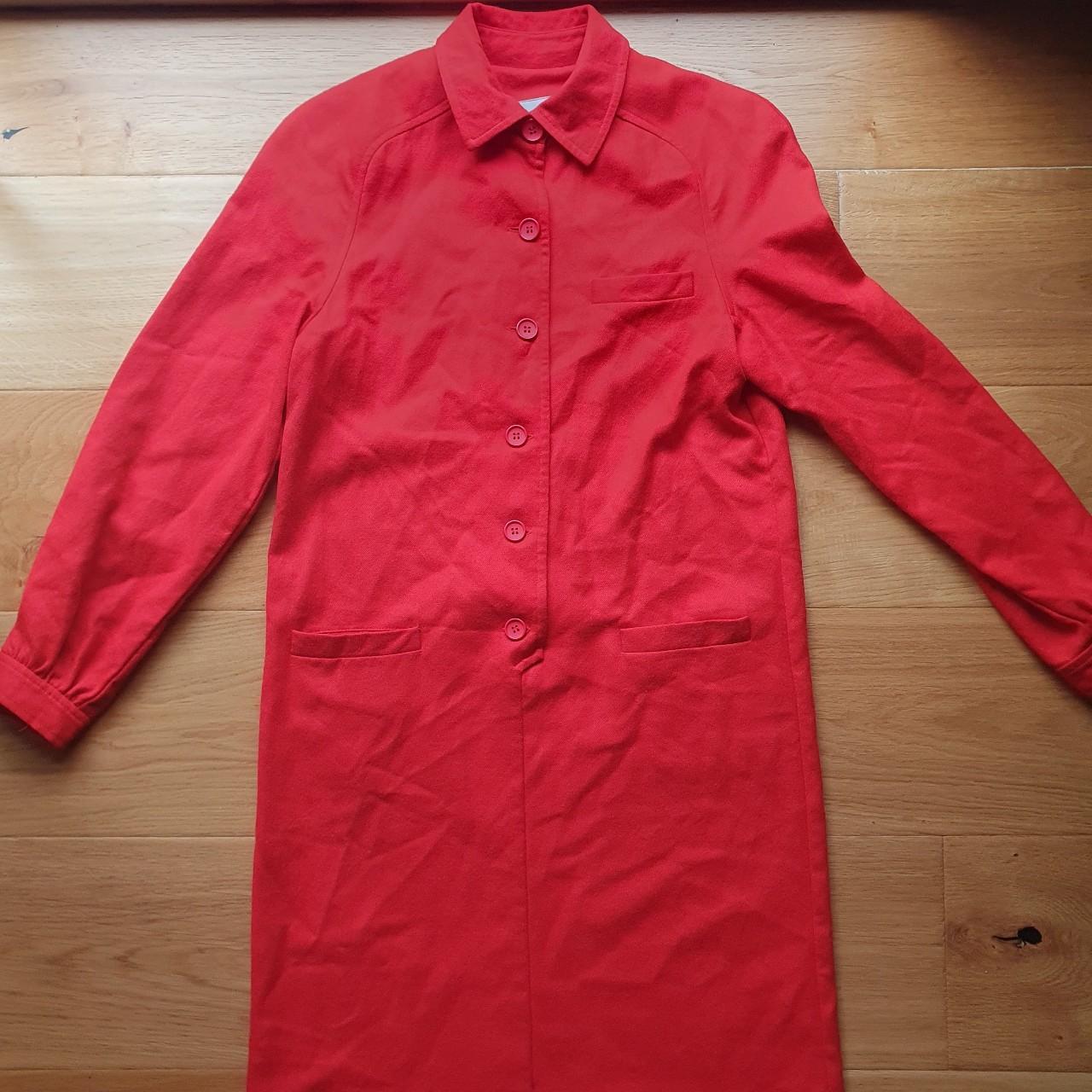 Vintage wool fire engine red dress. Size 8. Very... - Depop