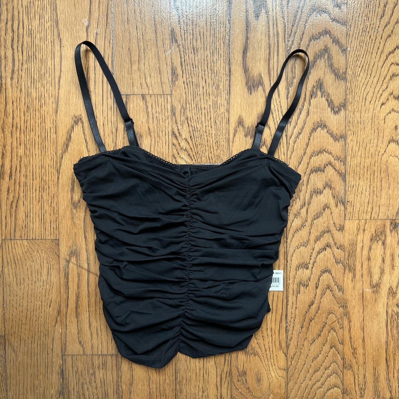 Glassons Ruched Mesh Square Neck Top in Black! This... - Depop