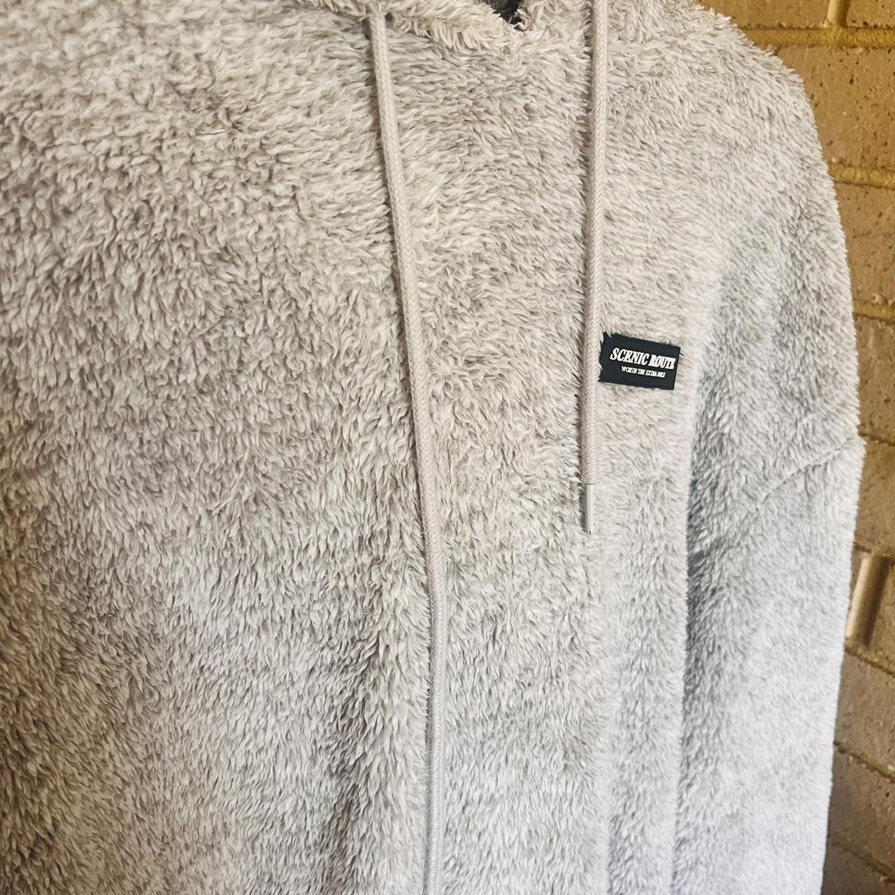 Fluffy grey hoodie Size M Super warm and... - Depop