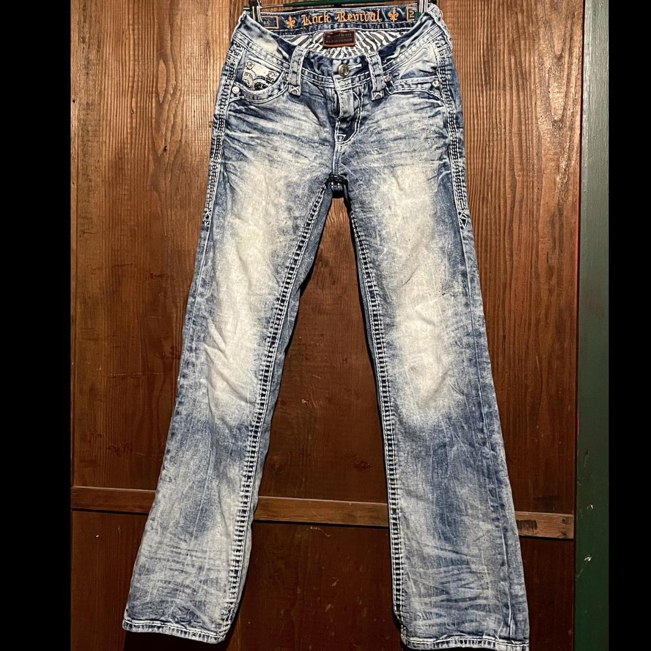 ⚡️ Rock Revival Bootcut Jeans – Y2K Emo/Scene Grail... | Depop