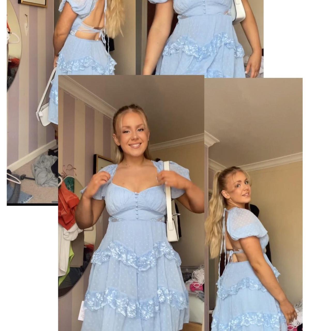 ASOS lace open back mini tea dress Size UK8 Popular... - Depop