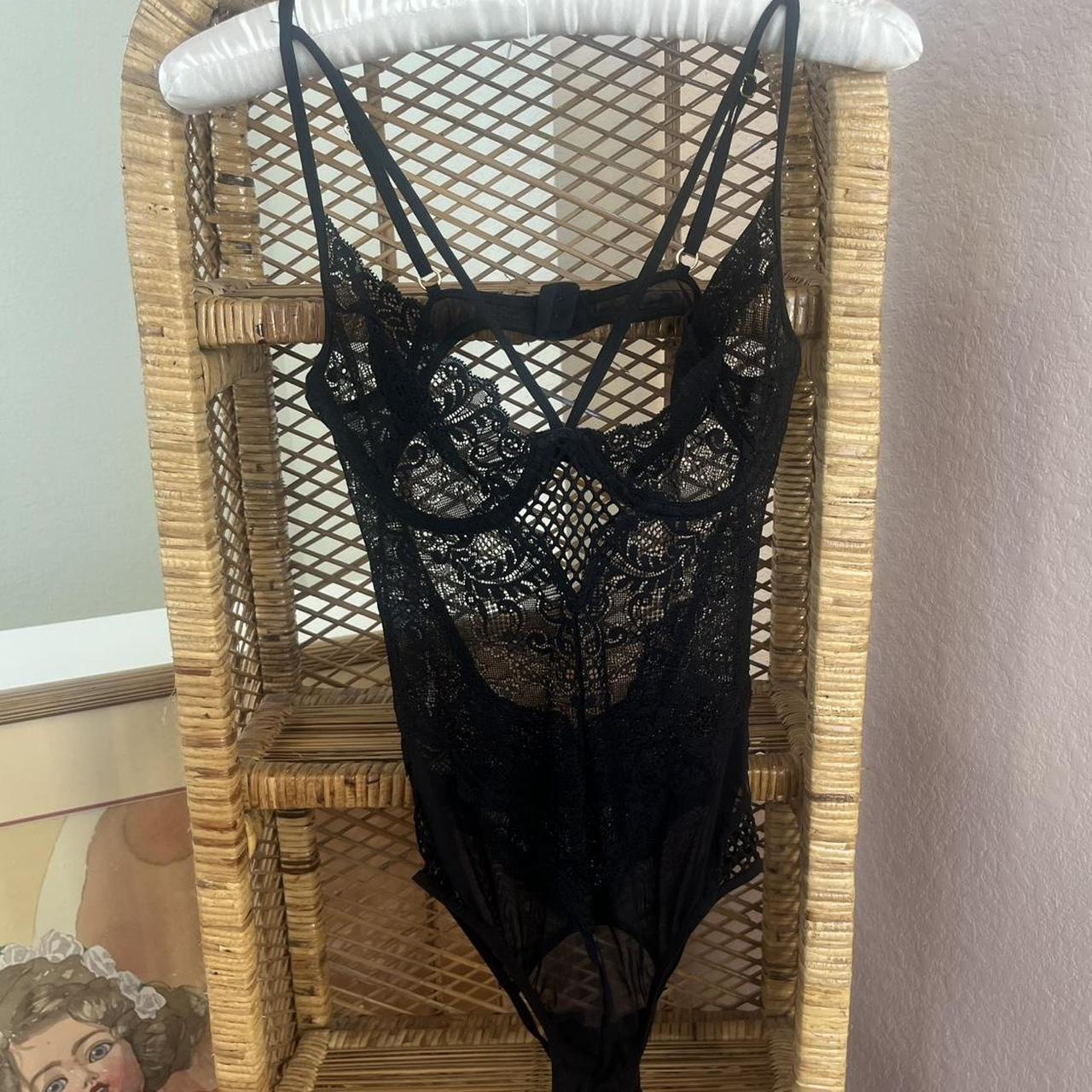 🕊️ Black lace lingerie bodysuit! 💌 Brand: Mapelé... | Depop