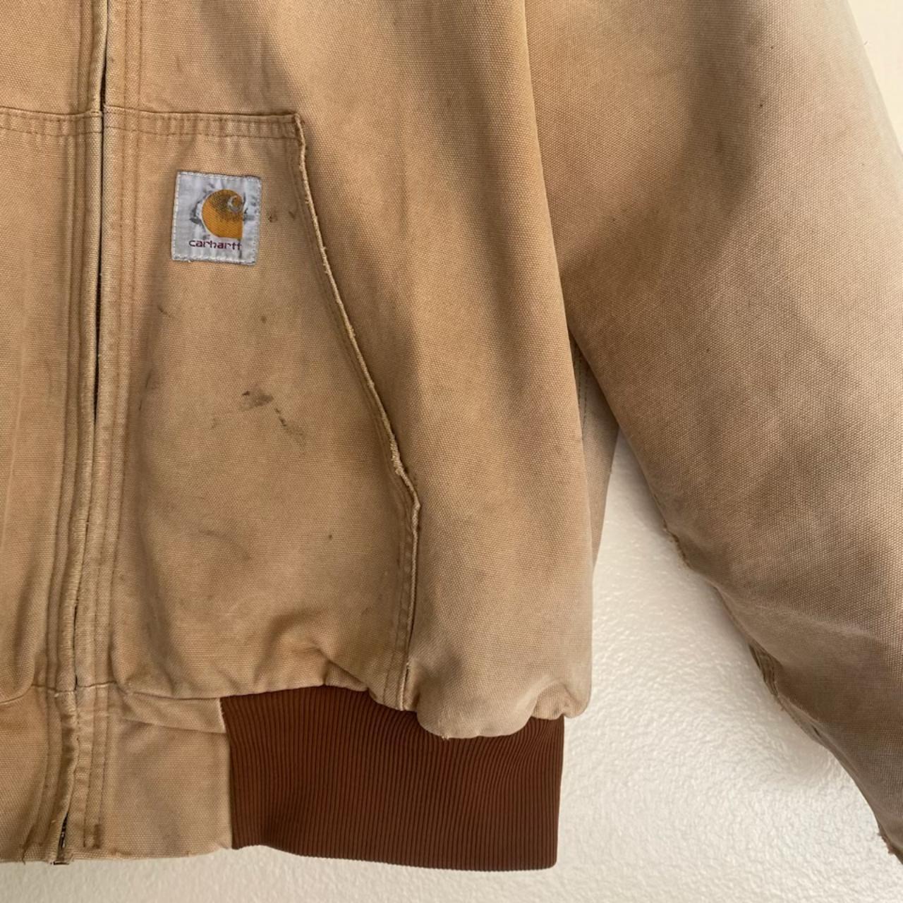 Small tan Carhartt lined jacket - Depop