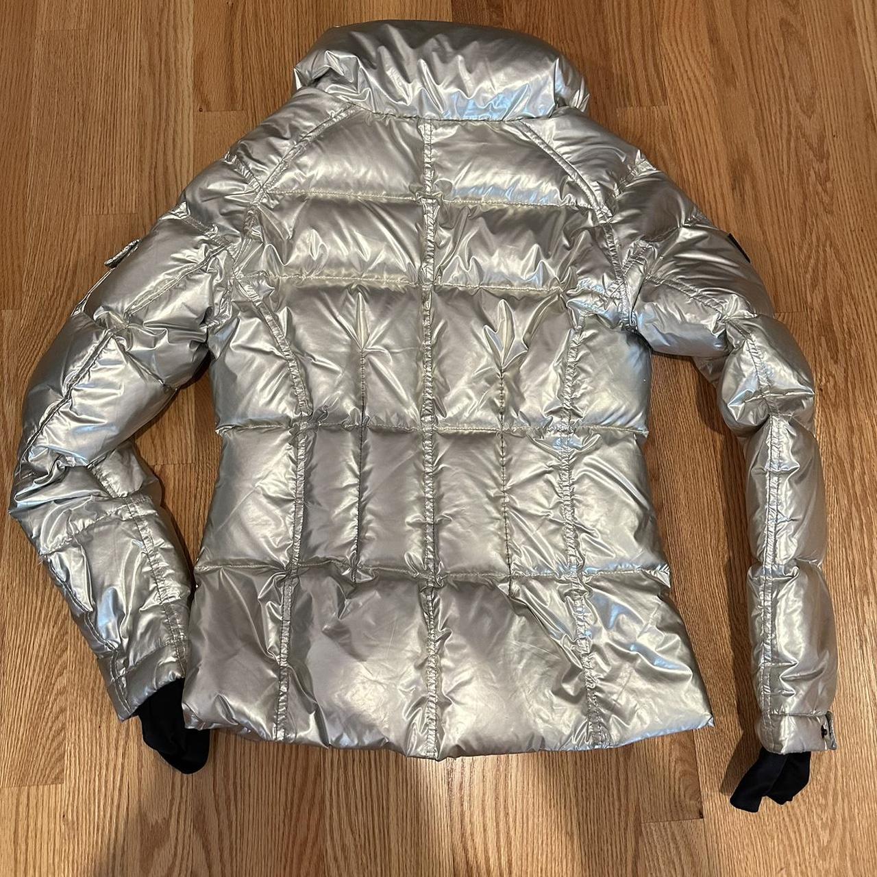 SAM. puffer coat in silver. Has sleeve insert with... - Depop