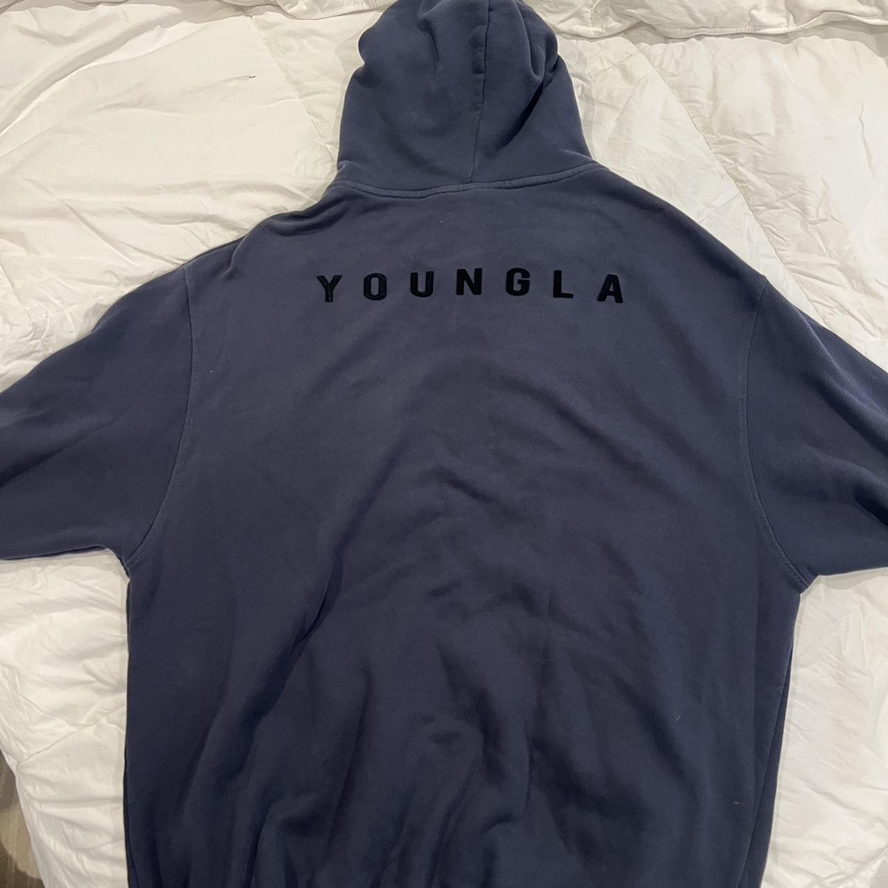 YoungLA zip up -navy blue -super soft -oversized... - Depop
