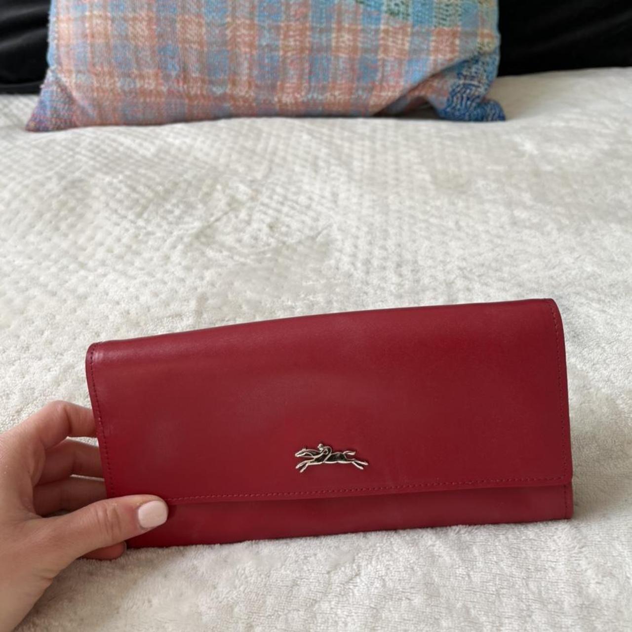 Longchamp leather wallet on chain (removable chain... - Depop