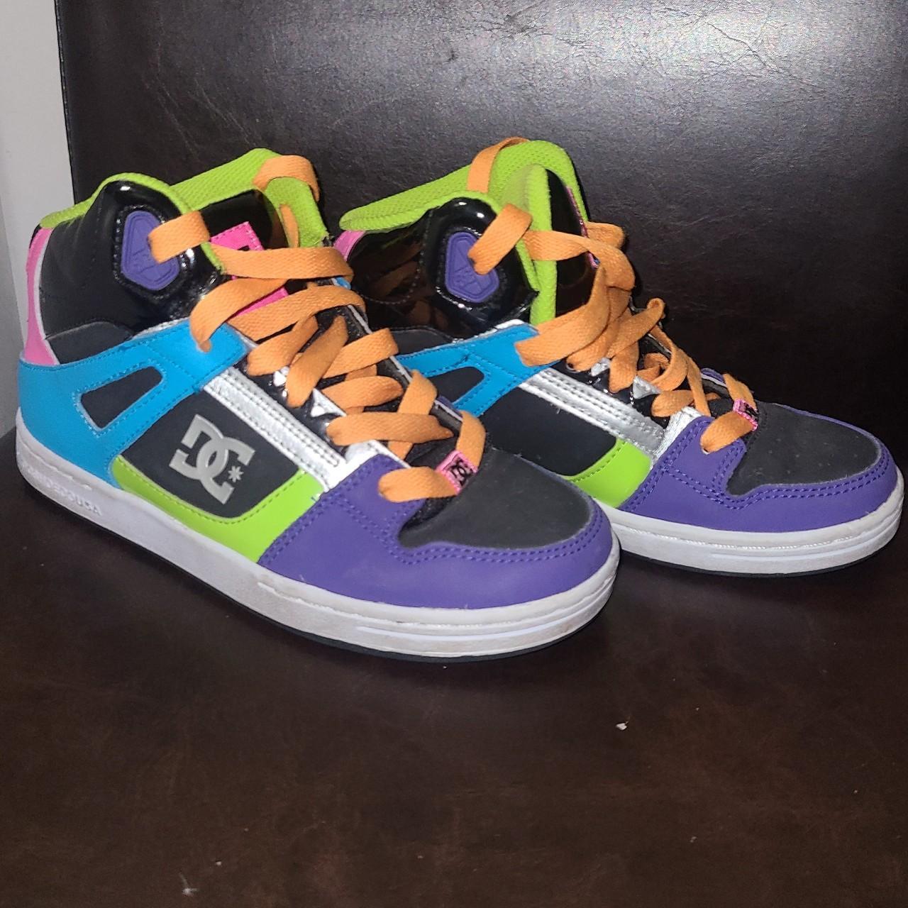 dc shoes high top multi colorblock scene core y2k... - Depop