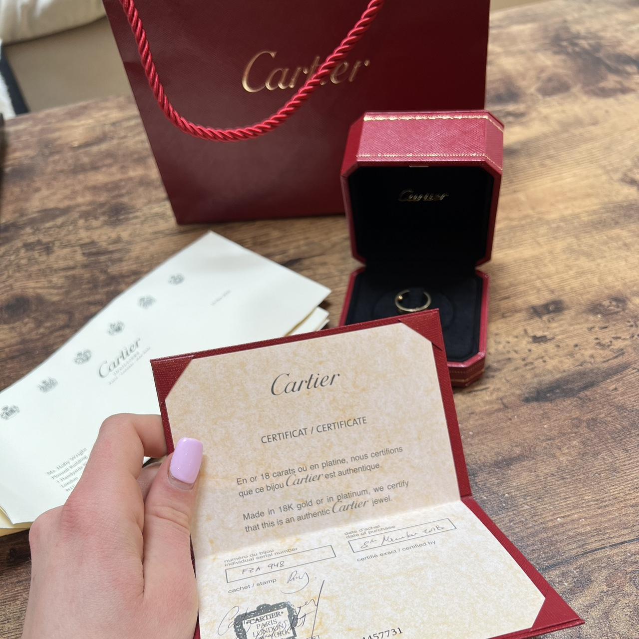 Cartier love ring with receipt and authenticity... - Depop