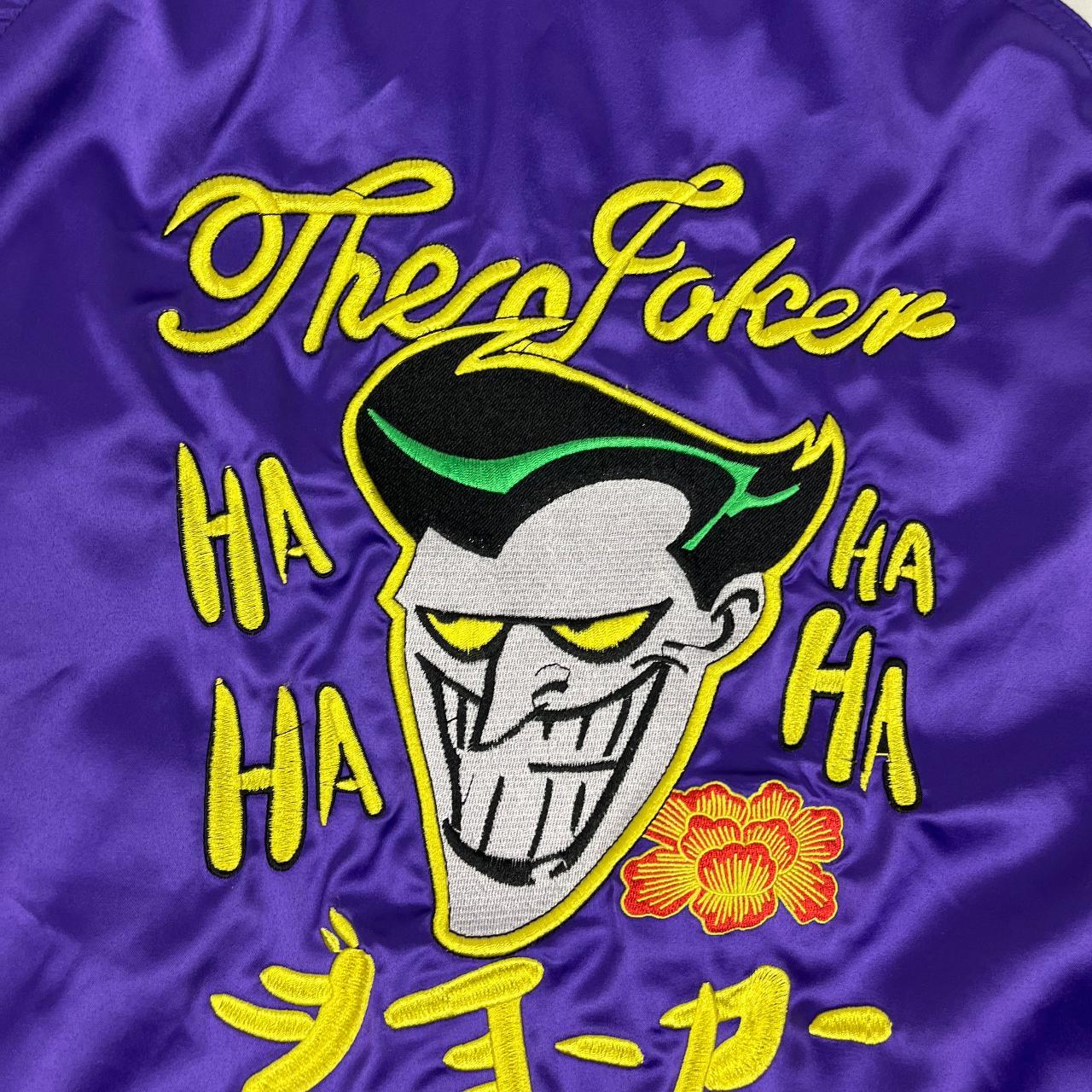 Batman DC Comics Joker Satin Purple Varsity Jacket... - Depop