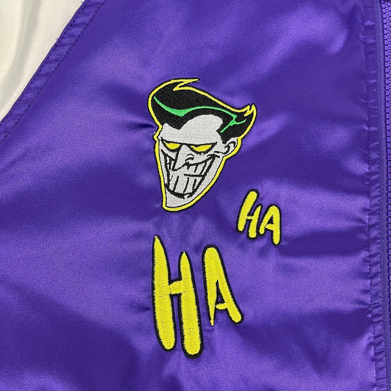Batman DC Comics Joker Satin Purple Varsity Jacket... - Depop
