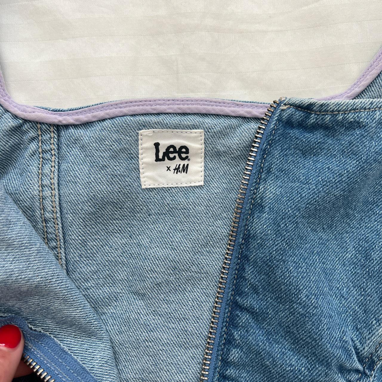 Lee x H&M denim cropped zip-up vest It was a size... - Depop