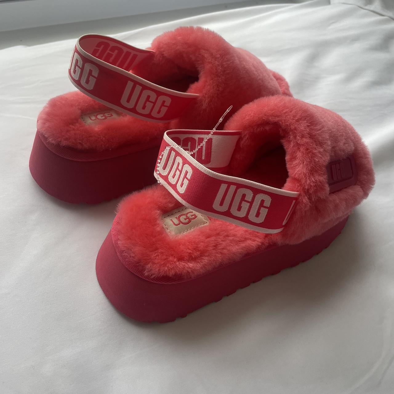 brand new platform UGG fluffy slides super cute... - Depop