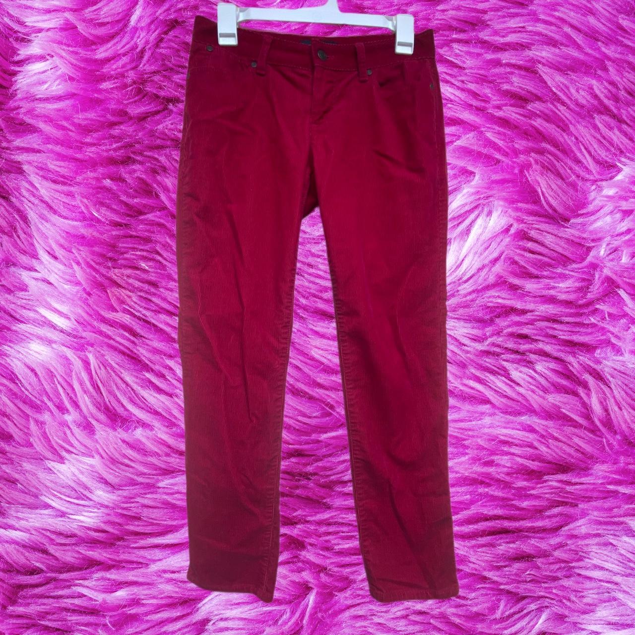 hot pink corduroy Talbots pants! low rise and skinny... - Depop