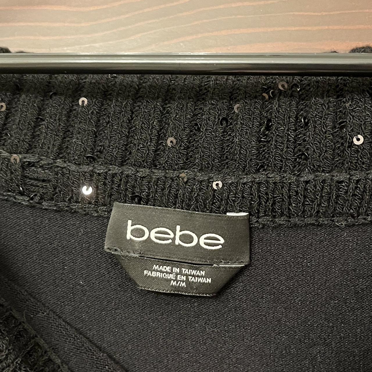 bebe sweater dress! black off the shoulder knit... - Depop