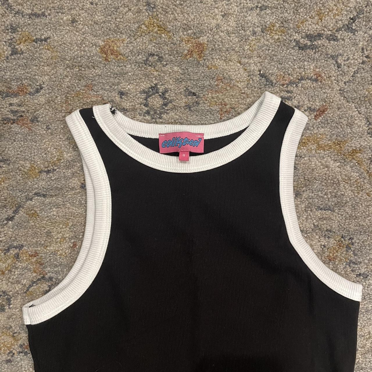 🖤 edikted black and white tank top ⭐️ size medium 🎆... - Depop