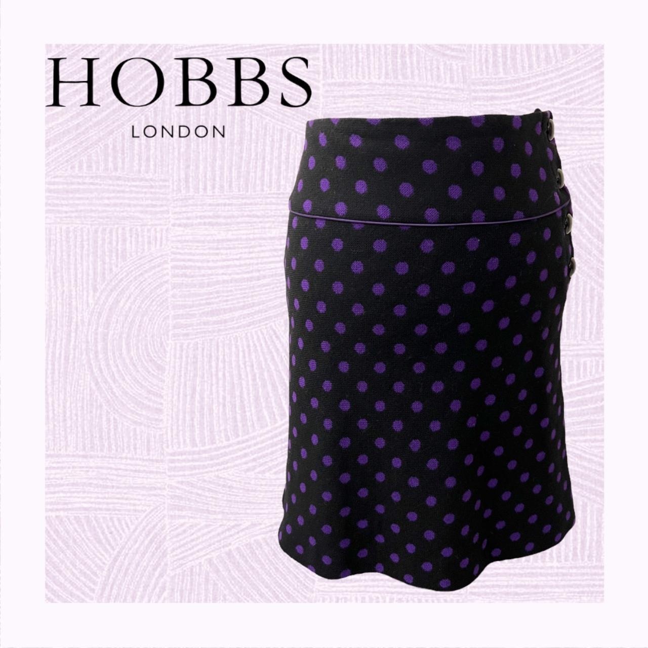 Hobbs Women's Black and Purple Skirt | Depop
