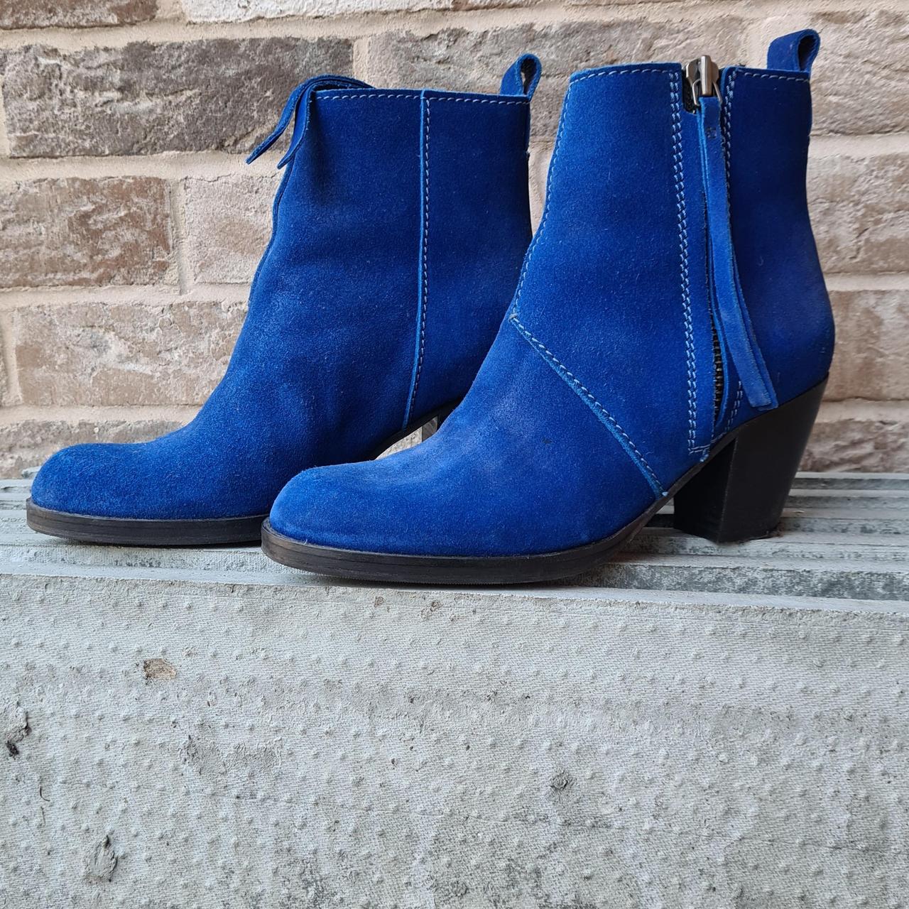 Acne Studios blue suede ankle boots Beautifully... - Depop