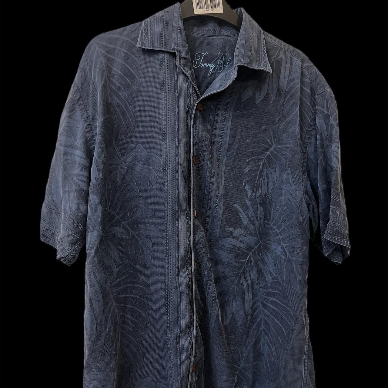 Tommy Bahama Navy Blue Hawaiian Men’s Short sleeved... - Depop