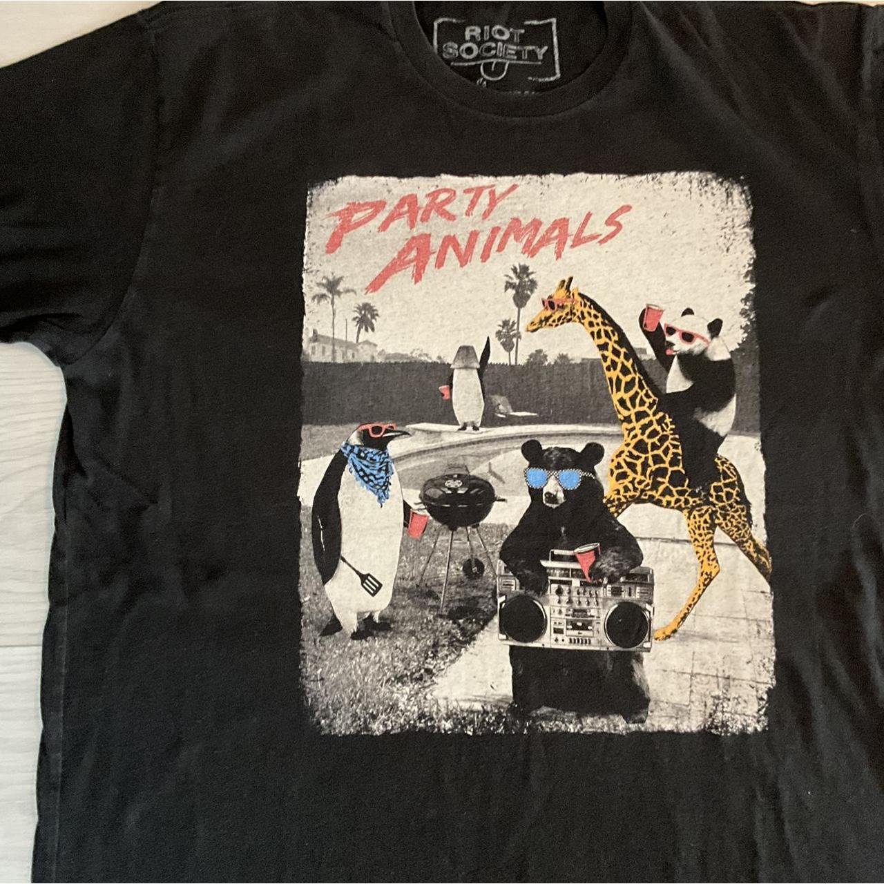Vintage Y2K RIOT SOCIETY, party animals graphic... - Depop