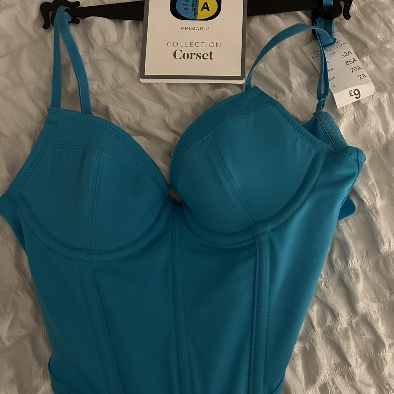 Primark blue corset - new with tags! size 32A - Depop