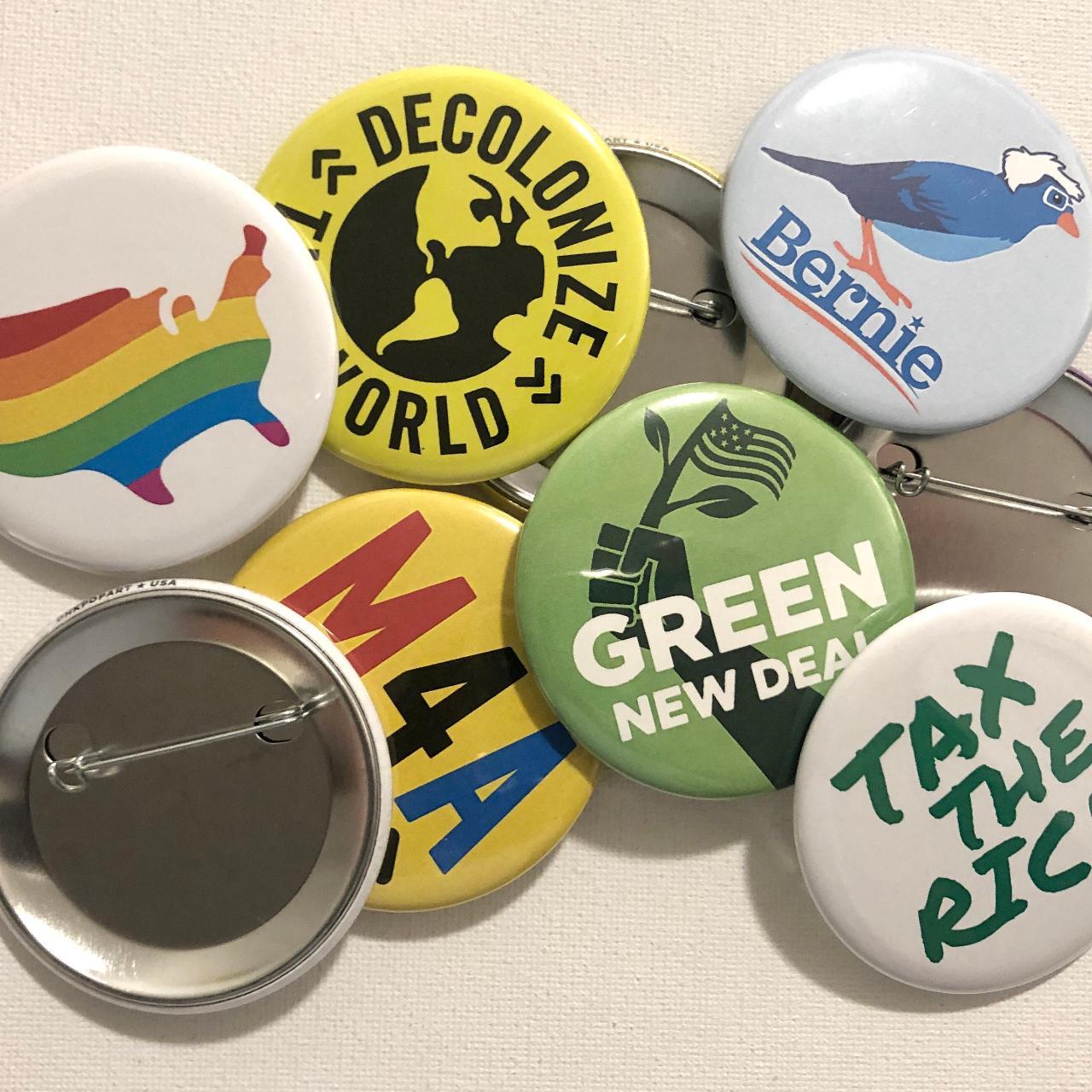 10-Pack: Fun Progressive Leftist Mini Pin-Back... | Depop