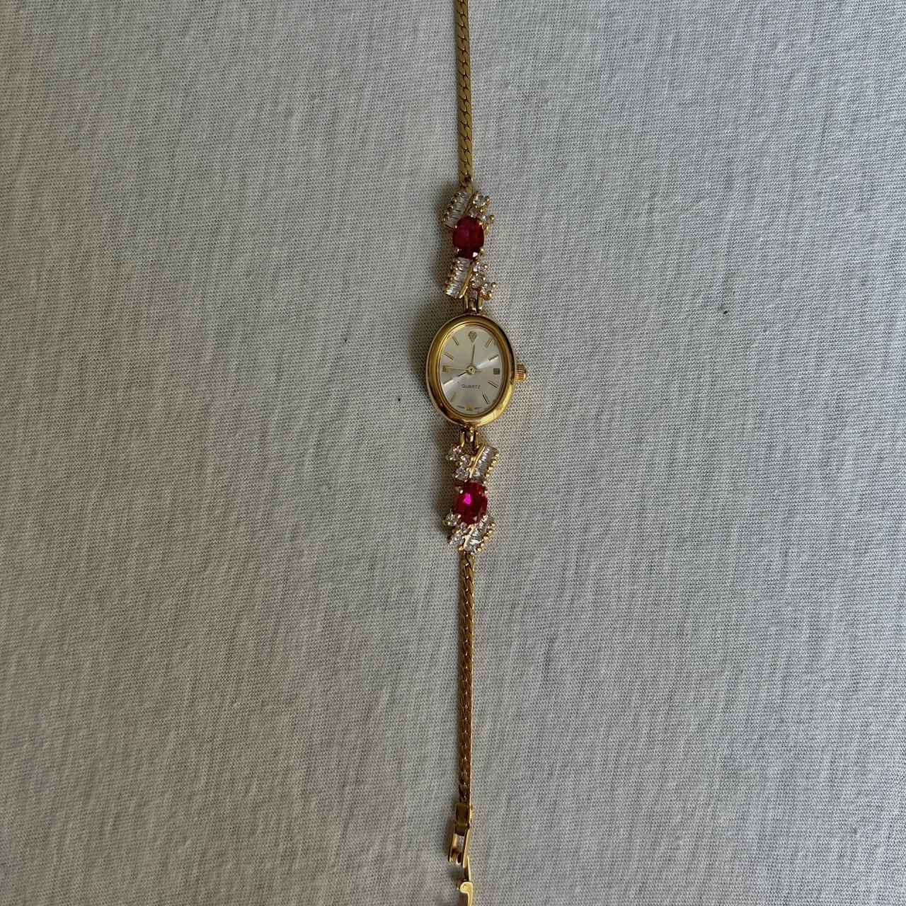 Super dainty and unique vintage gold chain watch... - Depop