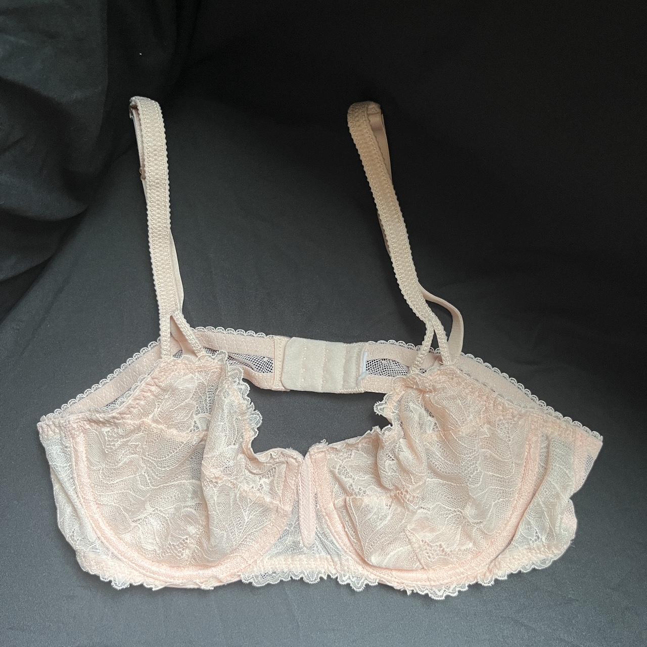 Pink Lacey bra 🩷 ~ 34B #lace #bra #pink... - Depop