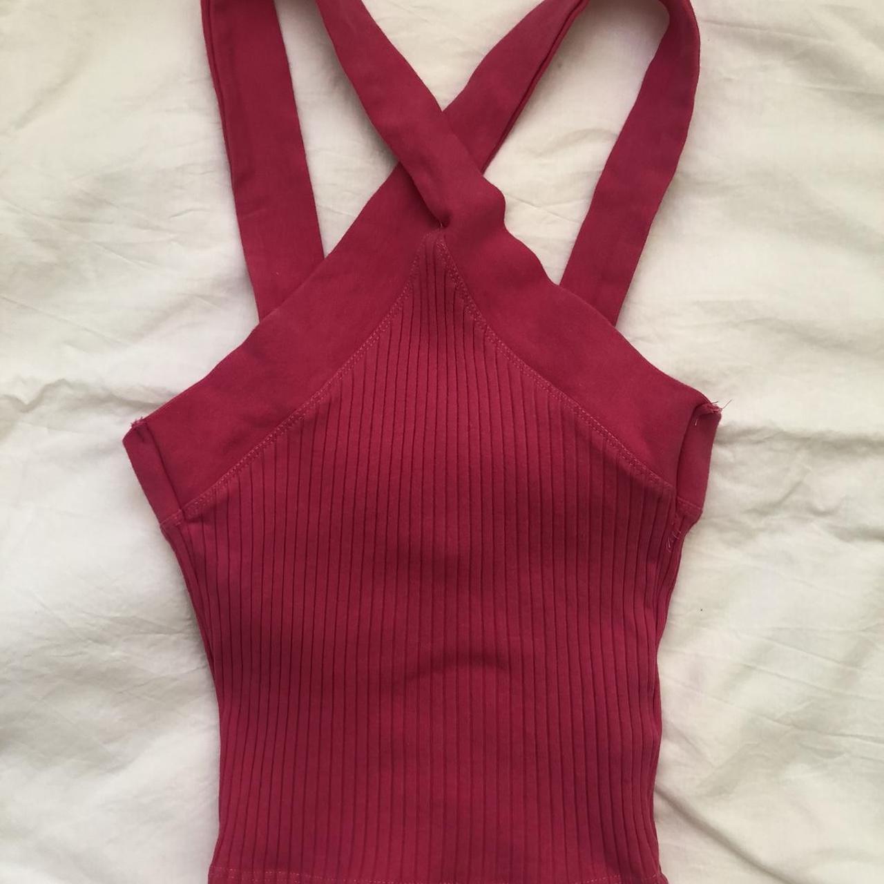 Zara pink cross strap top Size small, perfect... - Depop