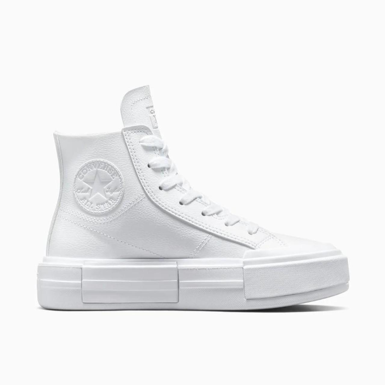 Brand New Converse platform high tops Leather Size... - Depop