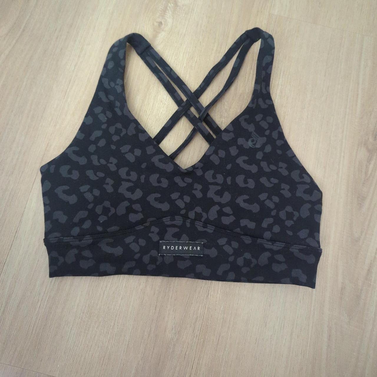 Ryderwear black leopard bra Size small Good condition - Depop
