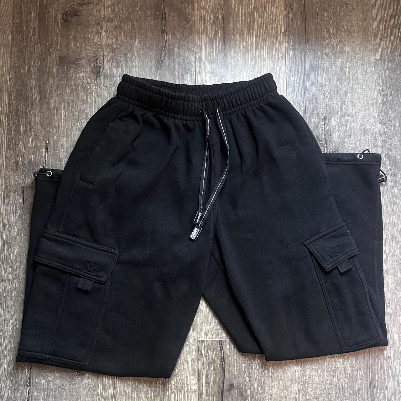 Black cargo pro club sweats Heavyweight size small - Depop