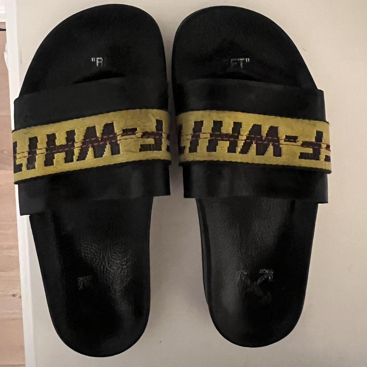 Off White Industrial Tape Slides. Originally bought... - Depop