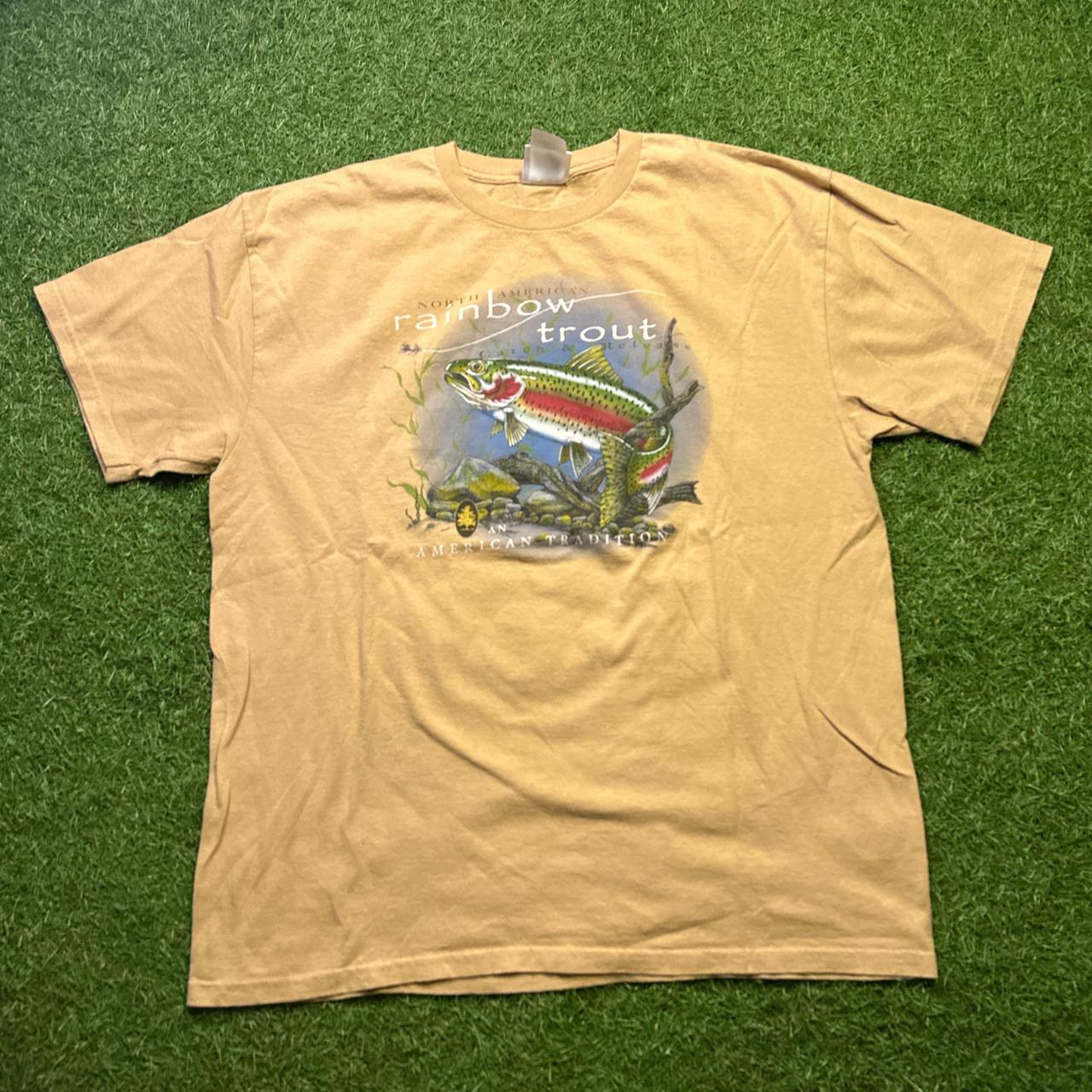 Vintage 90s 2000s North American rainbow trout fish... | Depop