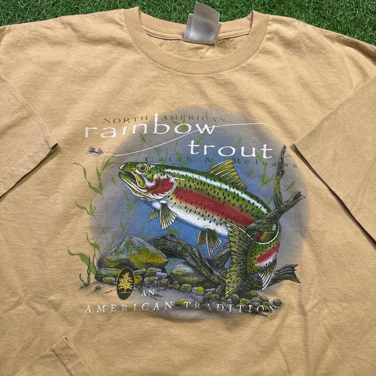 Vintage 90s 2000s North American rainbow trout fish... | Depop