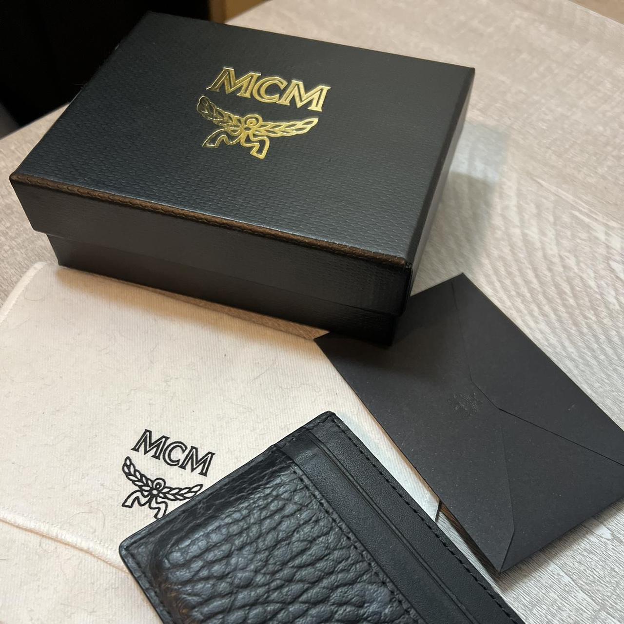 MCM men signature visetos mini card case - Depop