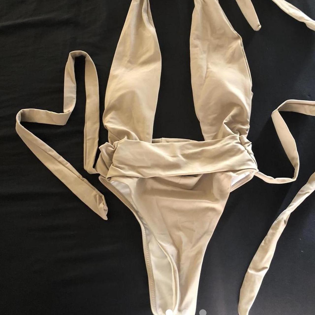 Matte collection one piece beige Worn once for... - Depop