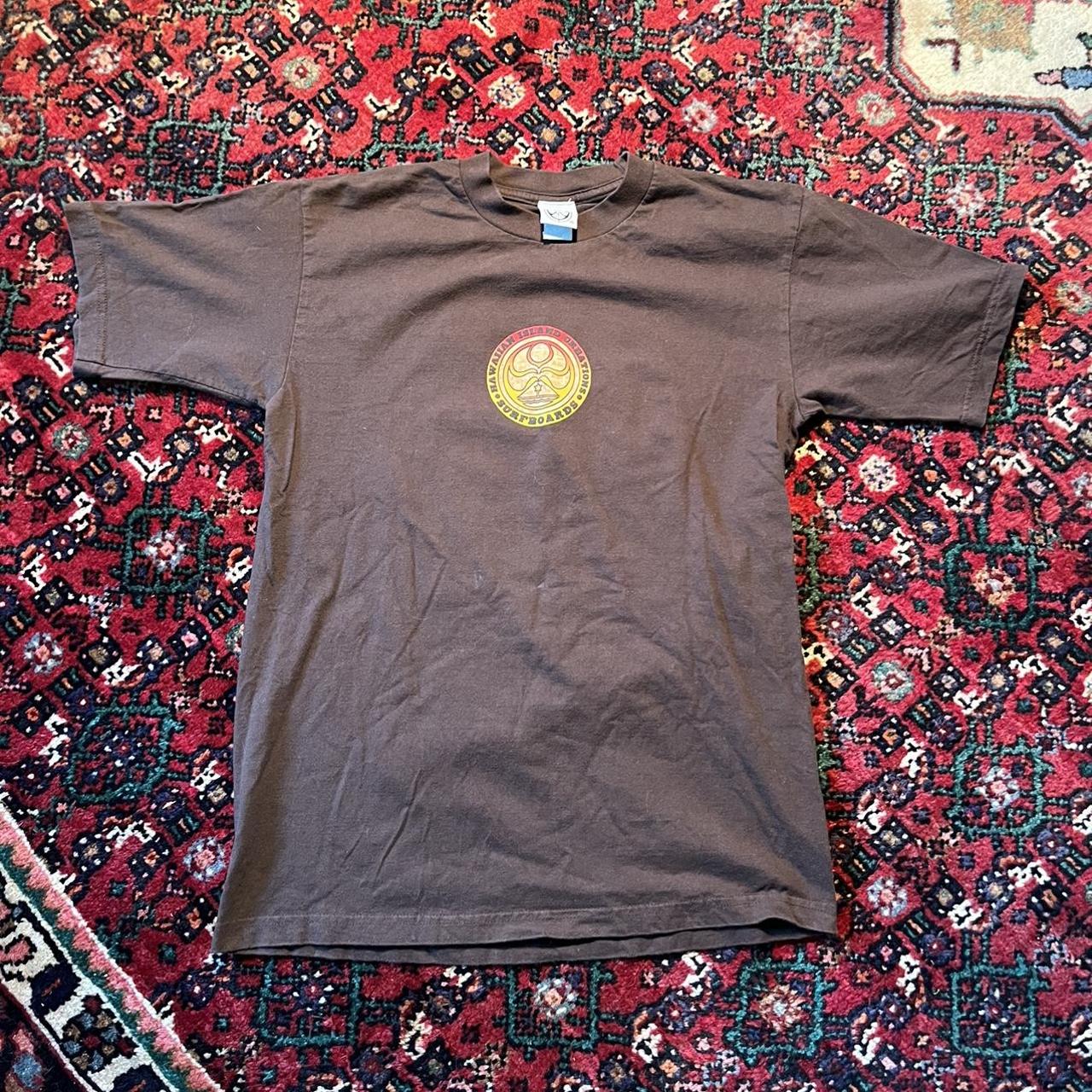 American Vintage Men's Brown and Blue T-shirt | Depop