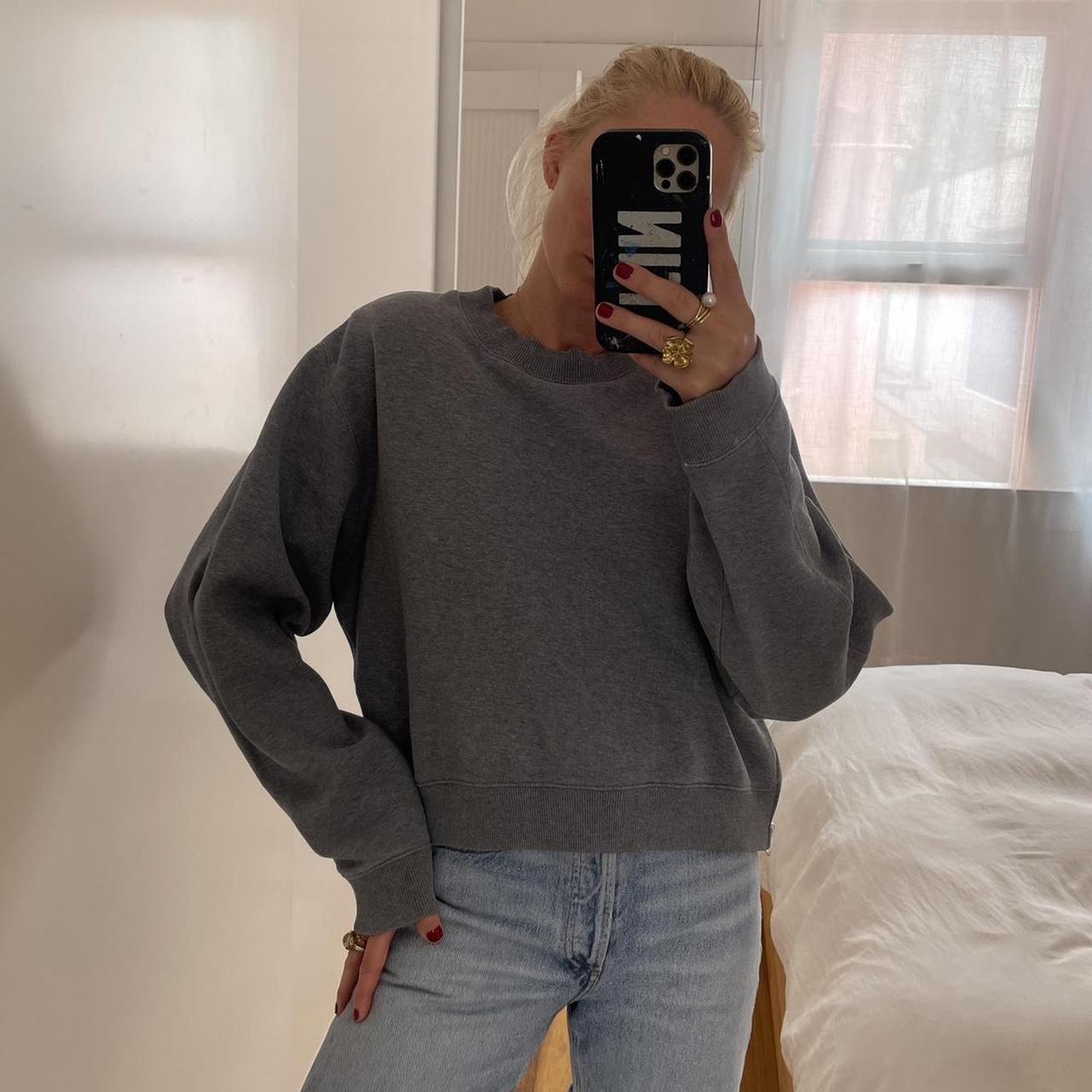 Acne Studios grey jumper. Side zip detail. - Depop