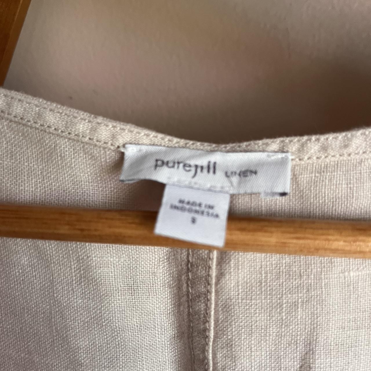 100% Linen Tan Tank Floral PureJill J.Jill... - Depop