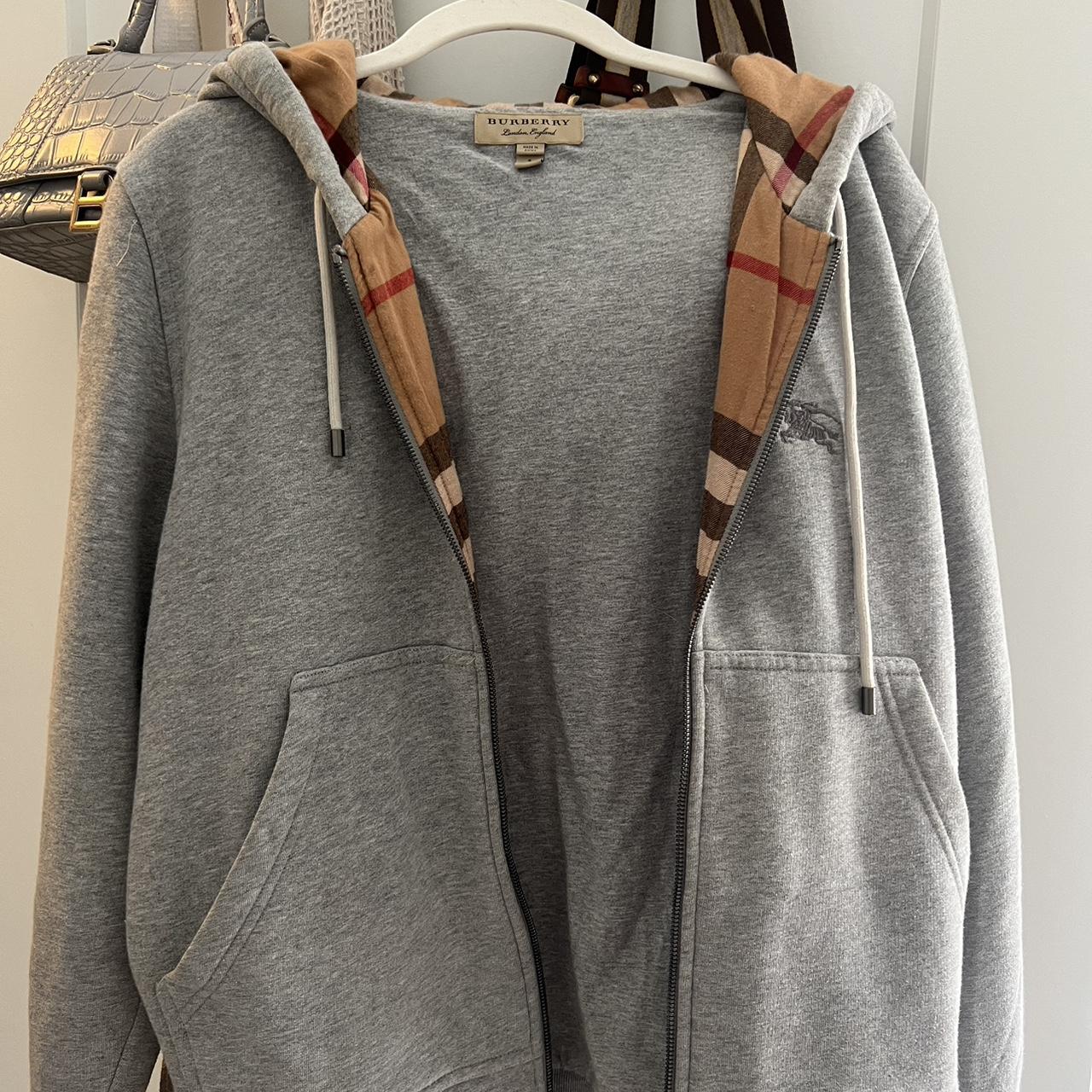 burberry zip up mens size small. runs big more like... - Depop