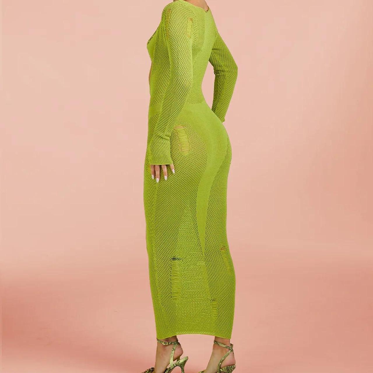 Murci - SCOOPED NECKLINE KNIT MAXI DRESS IN FIG... - Depop