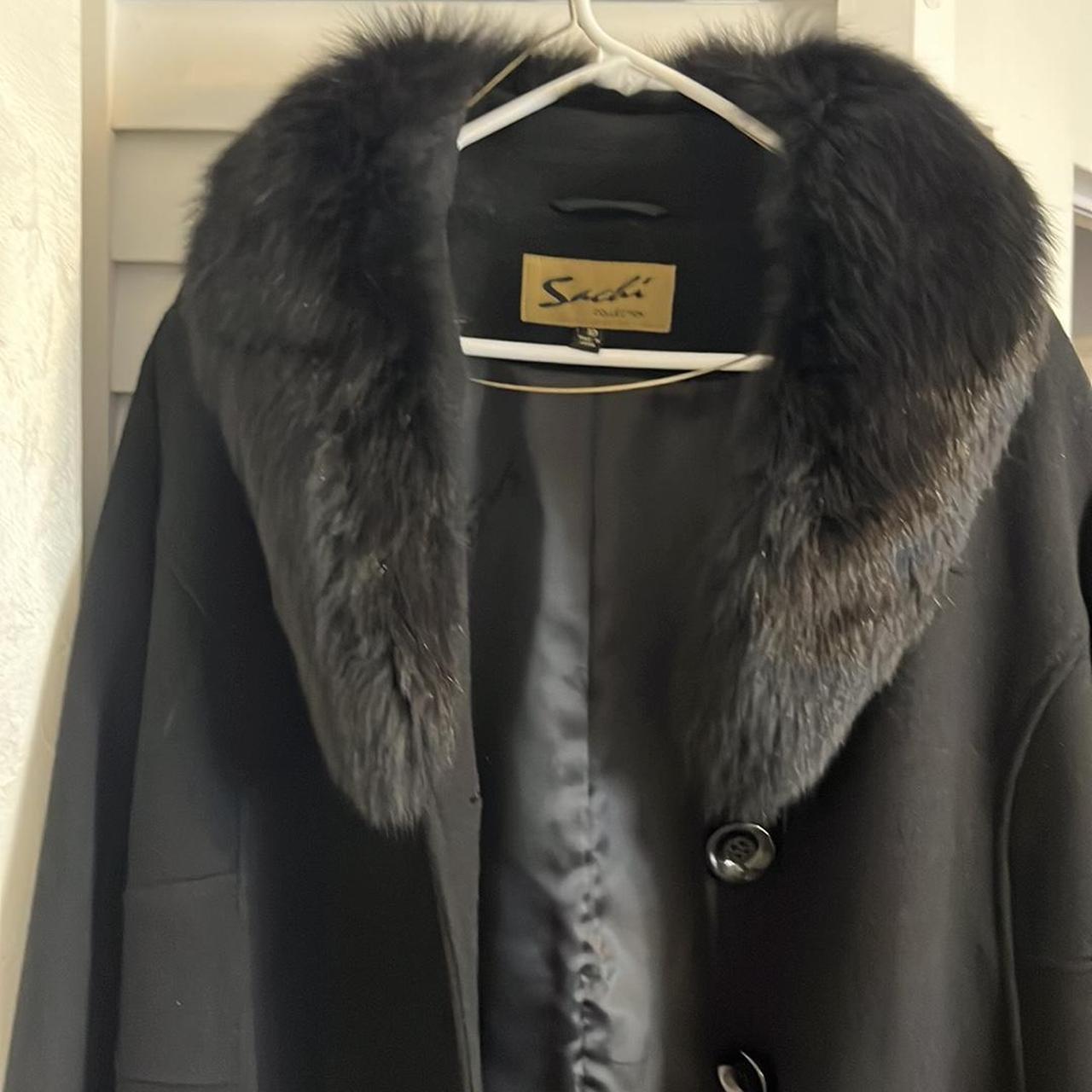 Beautiful wool coat with real fur collar. Size... - Depop